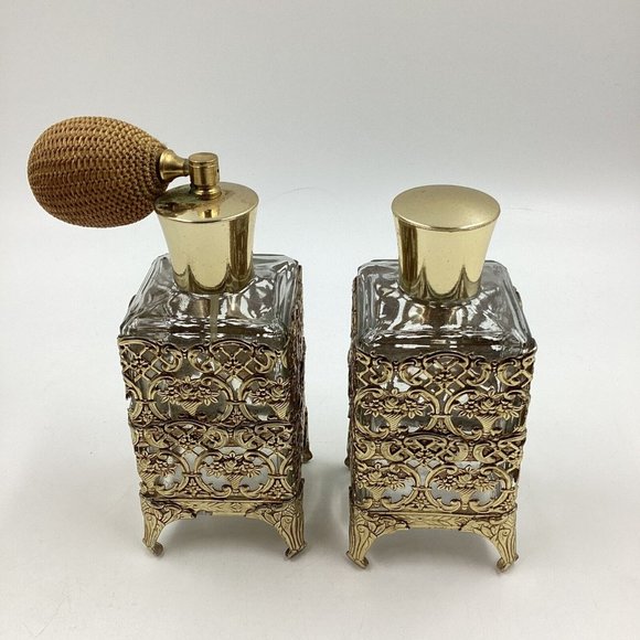Fiery | Accents | Vtg Fiery 95s Cologne Perfume Ormolu Footed Gold Tone ...